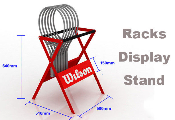Eco Friendly Sports Display Rack Tennis Racket Display Rack Red / Blue ...