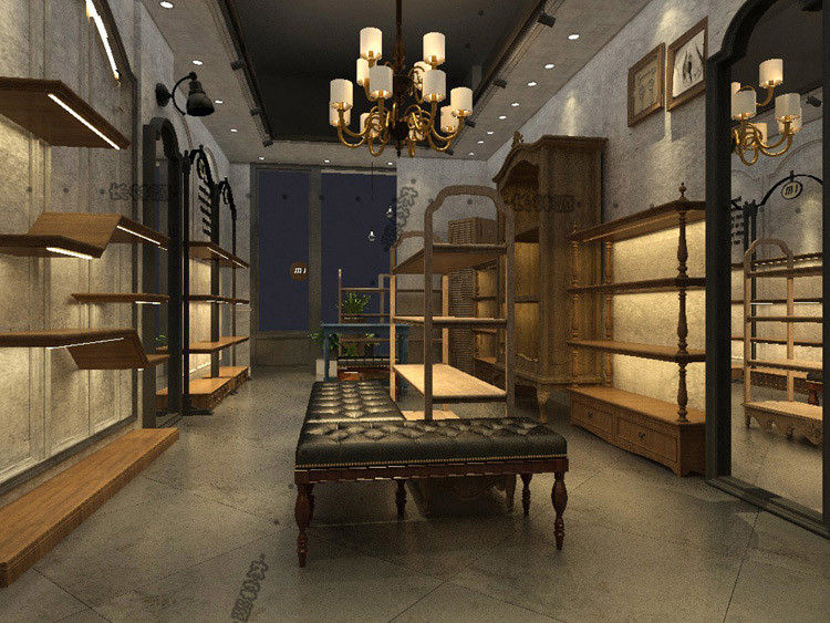 Unique Design Shoe Display Shelves Footwear Display Racks Nostalgic Style