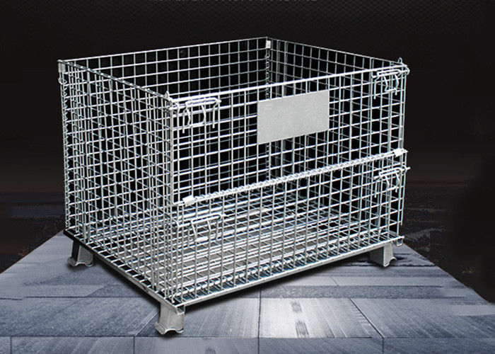 Durable Wire Mesh Storage Cages / Industrial Storage Cage Movable