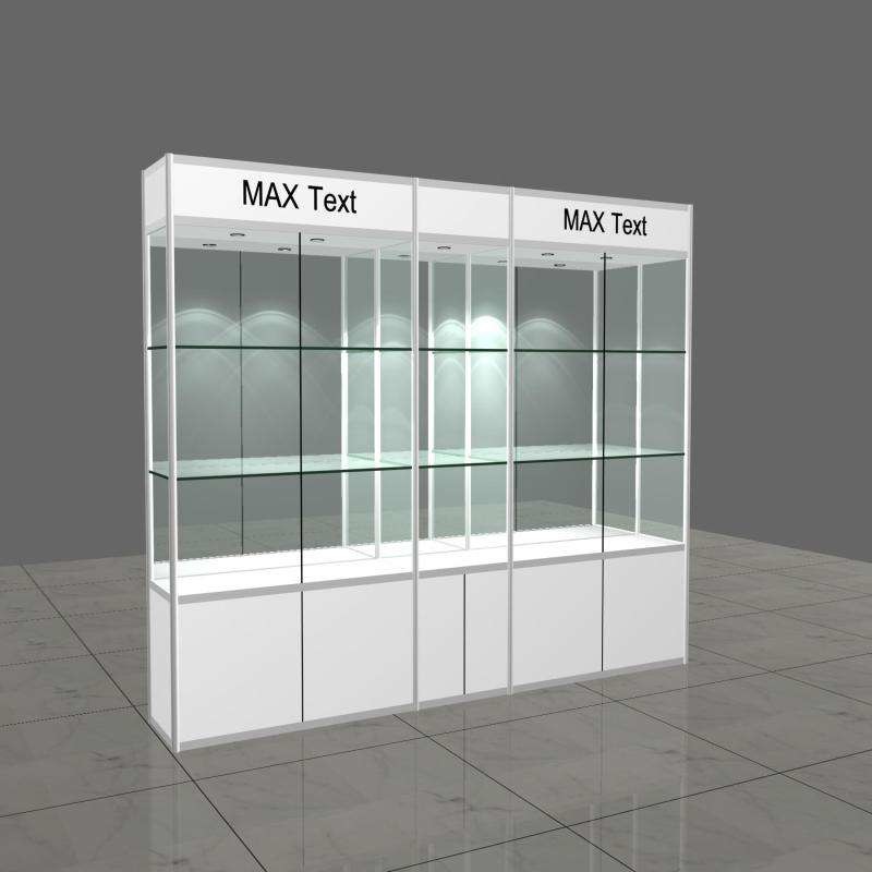 Portable Wheel Shop Display Shelving Lockable Glass Cabinet For ...