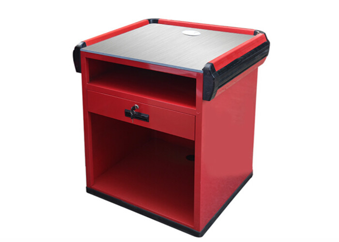 Shop Cash Register Stand Supermarket Checkout Counter With Front Display
