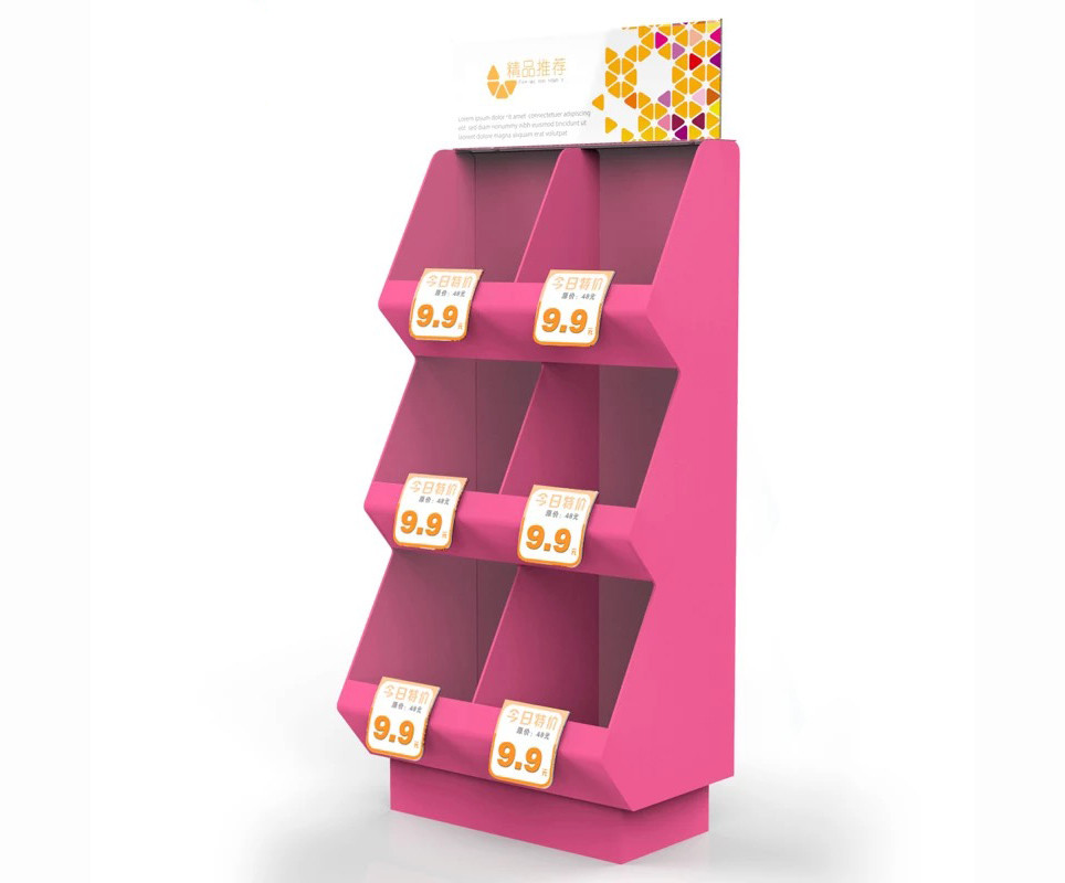 Professional Pharmacy Display Shelves 30kg/Layer Yellow / Pink / Blue Color