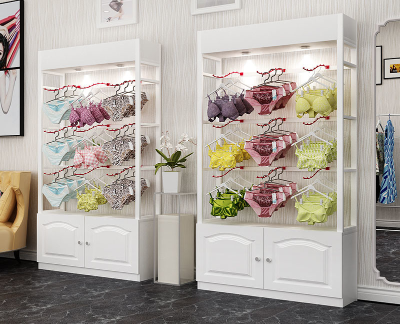 Colorful Underwear Clothing Display Racks With Cabinet 1200*400*2000mm
