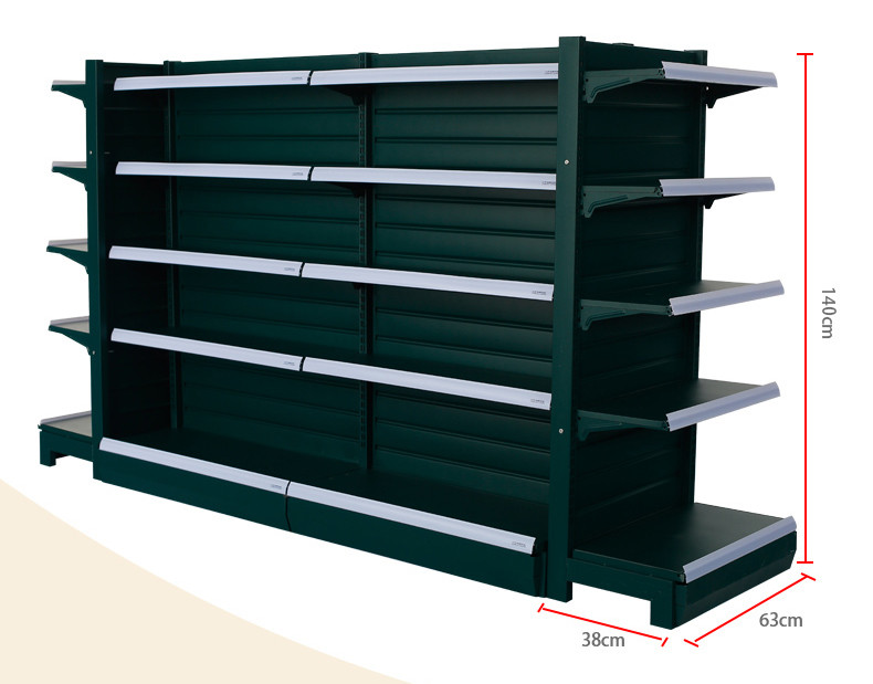 Strip Type Back Panel Supermarket Display Shelving With Hook / Basket ...