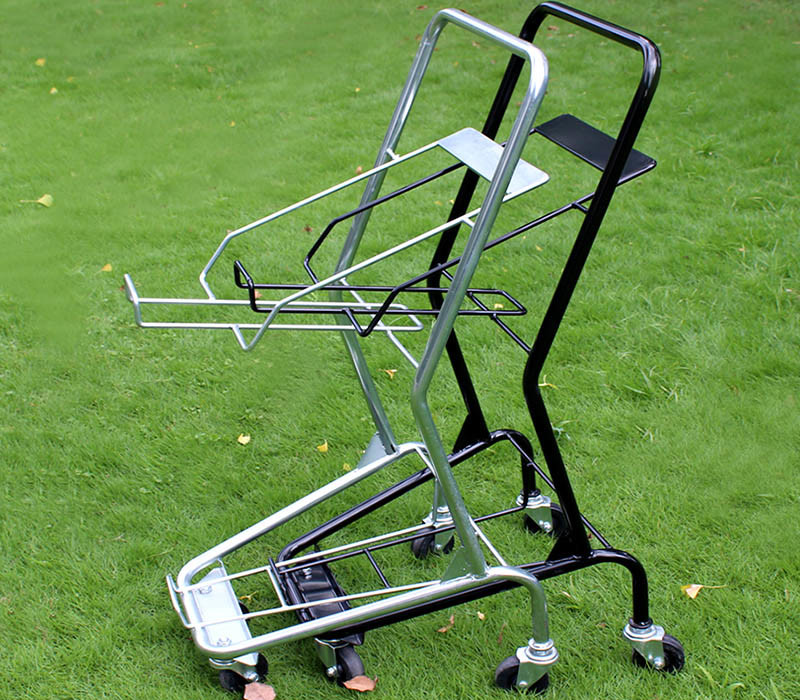 Powder Coated Two Tier Shopping Cart / Double Basket Shopping Cart 50 ...