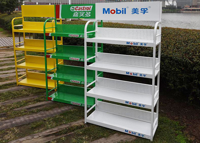 Four - Tier Metal Wire Shop Display Shelving Paint Display Rack Multi ...