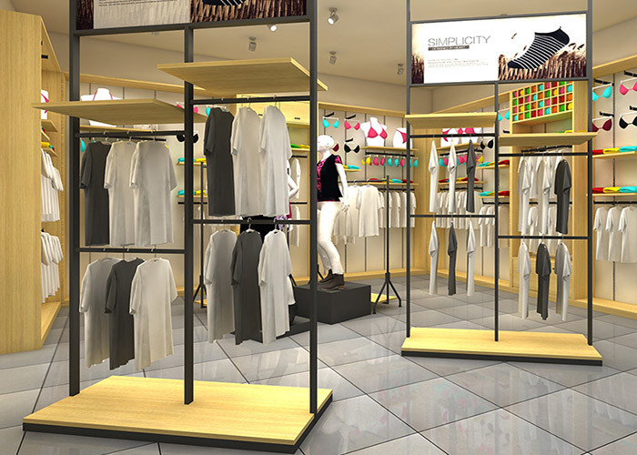 High Class Underwear Display Stand Racks For Cloth Shop Wood Material