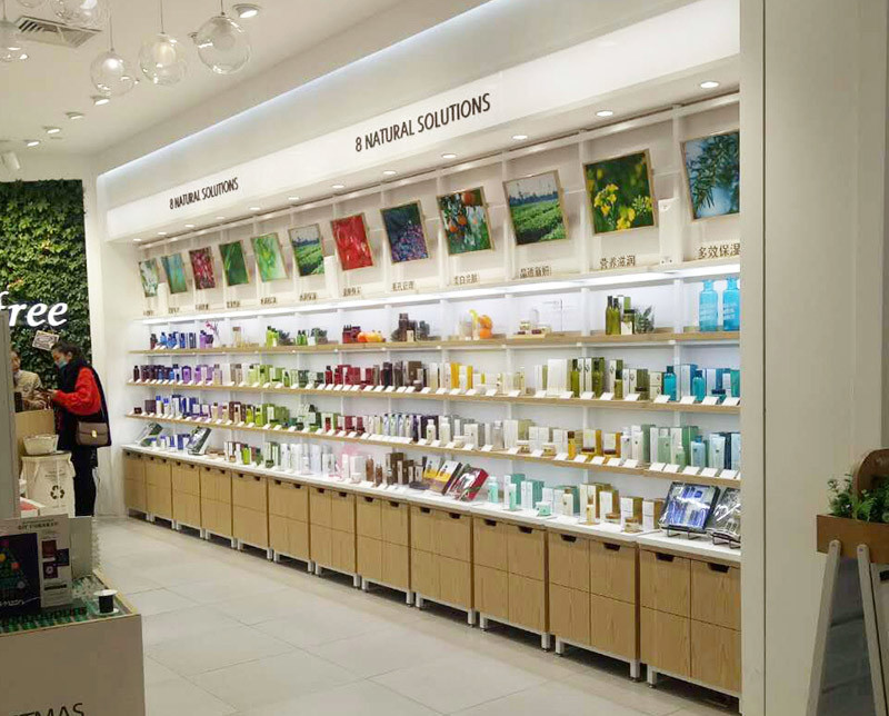 Simple Design Beauty Product Display Units / Skin Care Kiosk Floor Standing