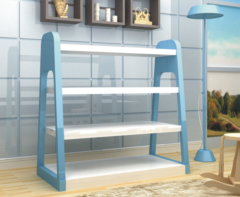 Lovely Blue Color Children Shoe Display Shelves Shoes Fixtures For ...