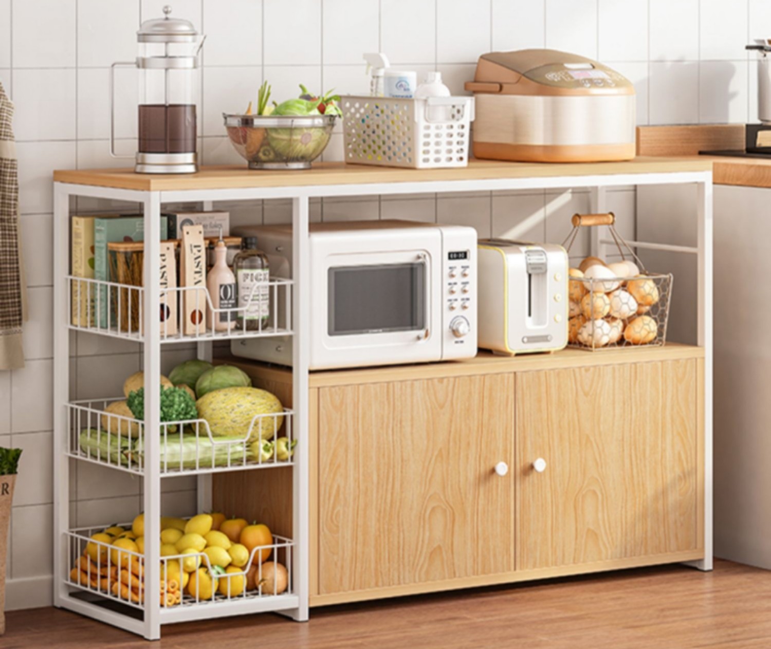 1.2 Meters 3 tier vegetable rack Black Multifunction Kitchen Appliance ...