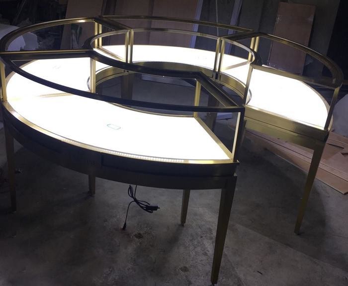 Shop Middle Island Round Jewelry Display Fixtures Custom Golden SS ...