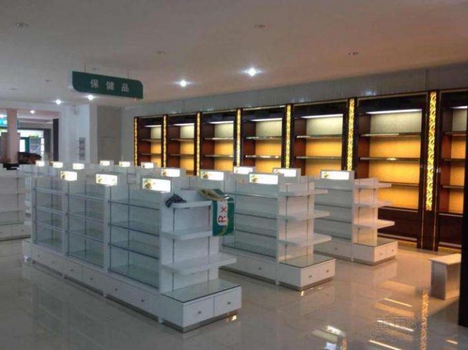 Environmental Pharmacy Display Stands / 4 Layers Lockable Glass Display ...