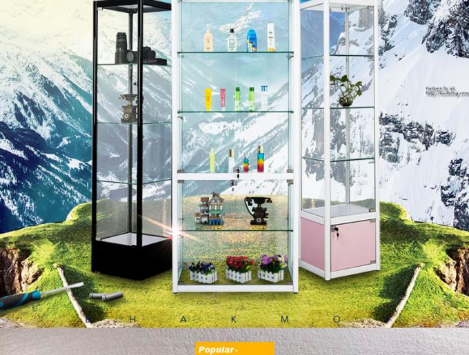 Home Square Glass Showcase Tower Display Square Glass Display Cases For ...