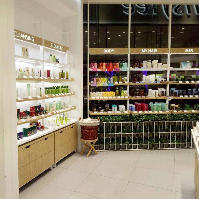 Simple Design Beauty Product Display Units / Skin Care Kiosk Floor Standing