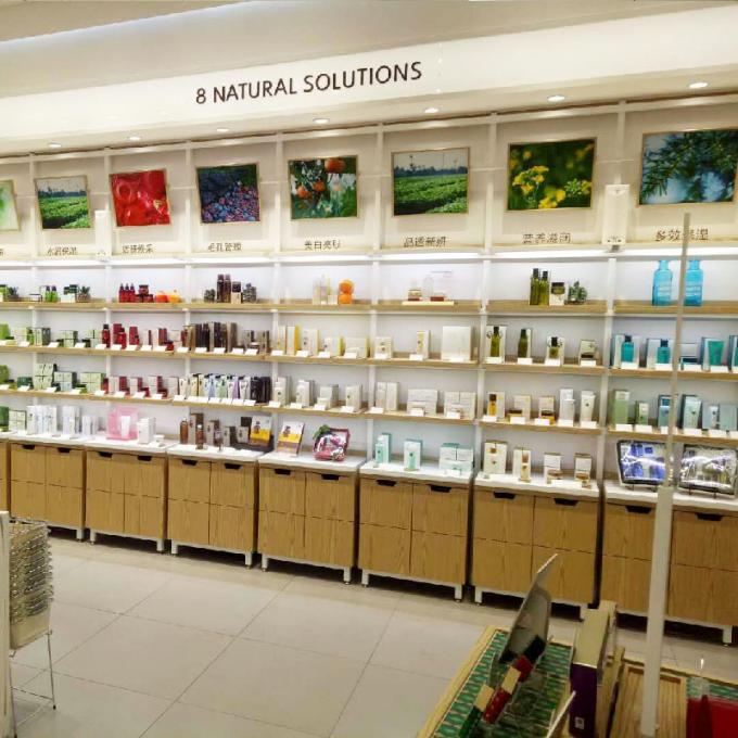 Simple Design Beauty Product Display Units / Skin Care Kiosk Floor Standing