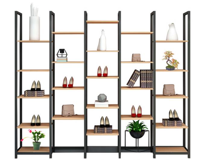 Metal Frame Free Standing Shoe Display Rack / Shoe Display Wall Shelves ...