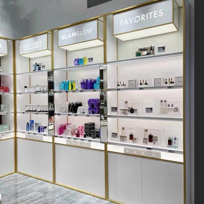 Golden Luxury Cosmetic Display Cabinet 4 Layers With Acctrative ...